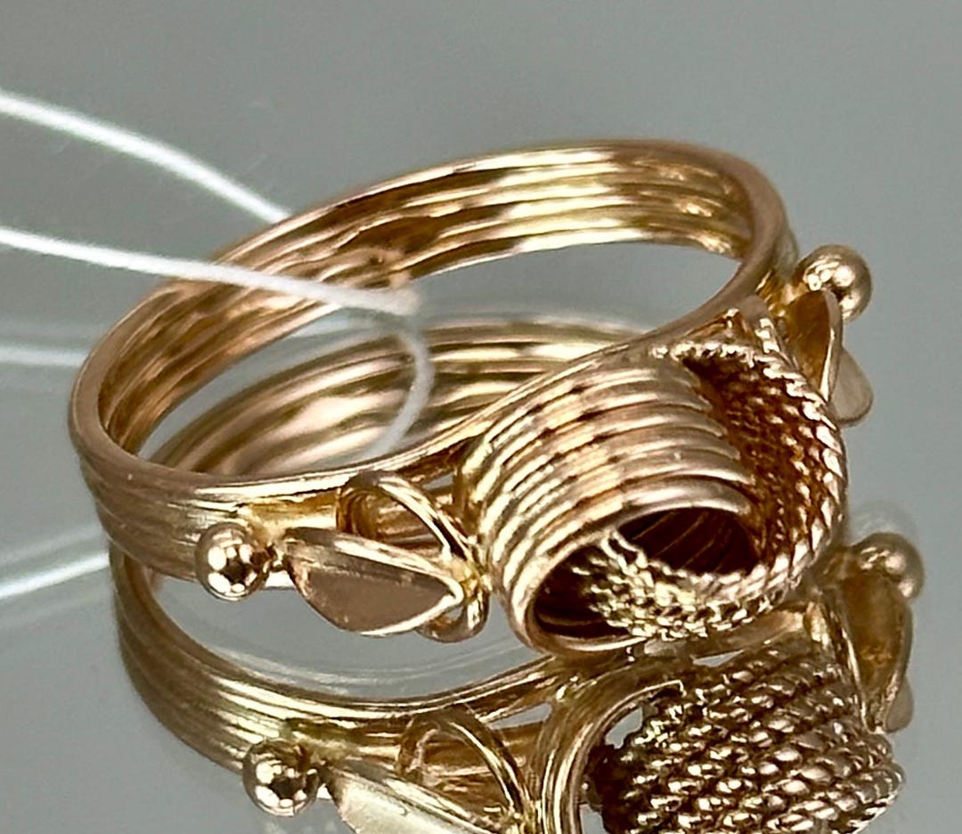 Vintage Original Solid Rose Gold Ring "uzelki" 583 14K, Original Solid ...