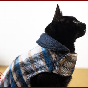 Plaid Fleece Cat Winter Jacket: Double Layer Polar Fleece - Etsy UK