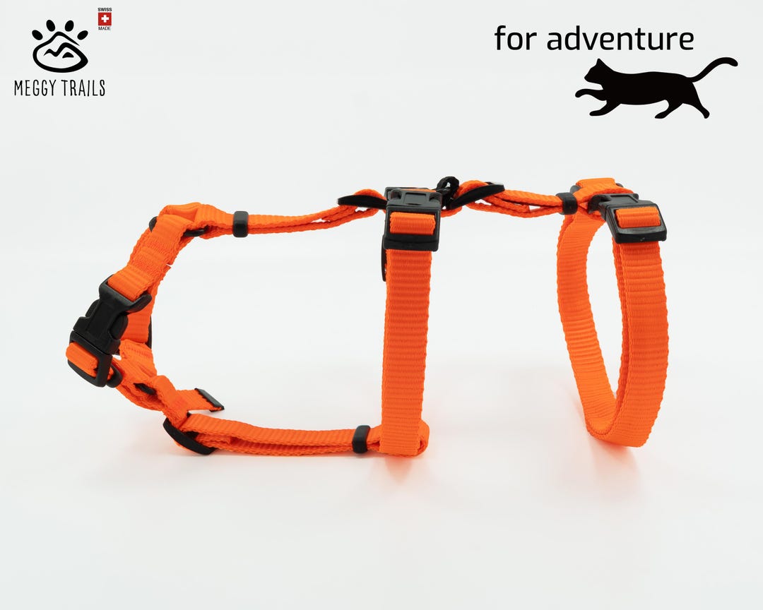 Meggytrails Neon Orange Cat No Escape Harness – High-visibility ...