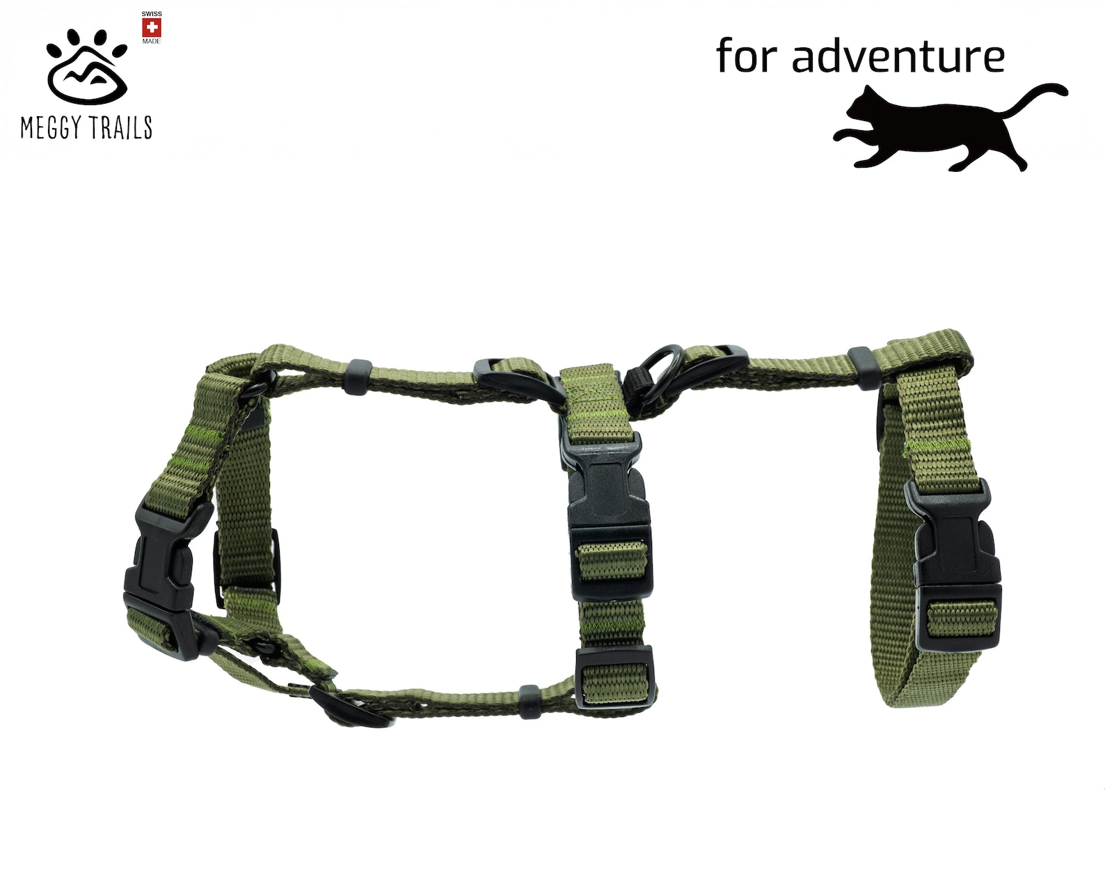 Meggytrails Olive Khaki Cat Breakout-proof Harness – Ultimate Ergonomic ...