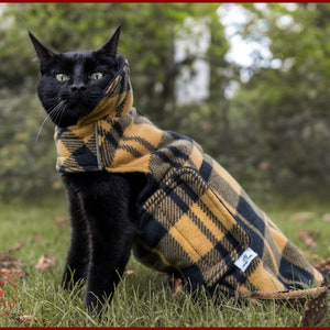 Plaid Fleece Cat Winter Jacket: Double Layer Polar Fleece - Etsy UK