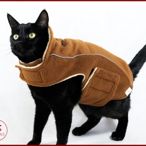 WARM CAT JACKET, Polar Fleece Cat Jacket, Warm Cat Clothes, Winter ...