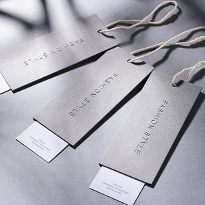 500 Custom Gray Hang Tags, Embossing Hang Tags, Paper Hang Tags, Price ...