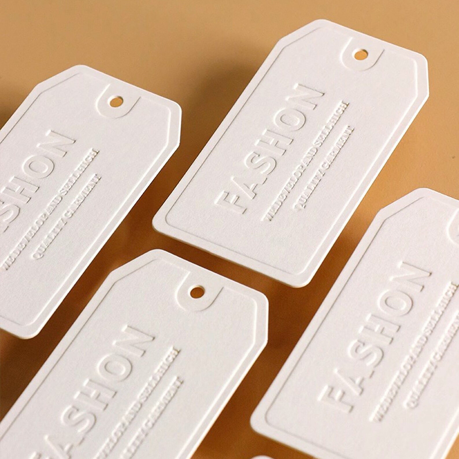 1000 Custom Die Cut Hang Tags, Nature White Clothing Hangtags, Swing ...