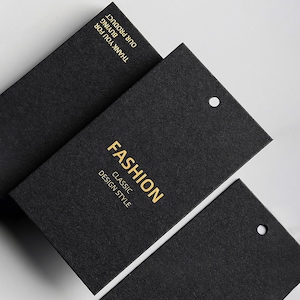 Gold Foiled Black Swing Tags Custom 1000 Sets Layered Hang Tags ...