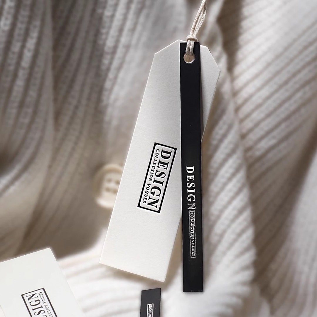 Custom Slim Hang Tags 500sets, Price Tags, Creamy White Hang Tags ...