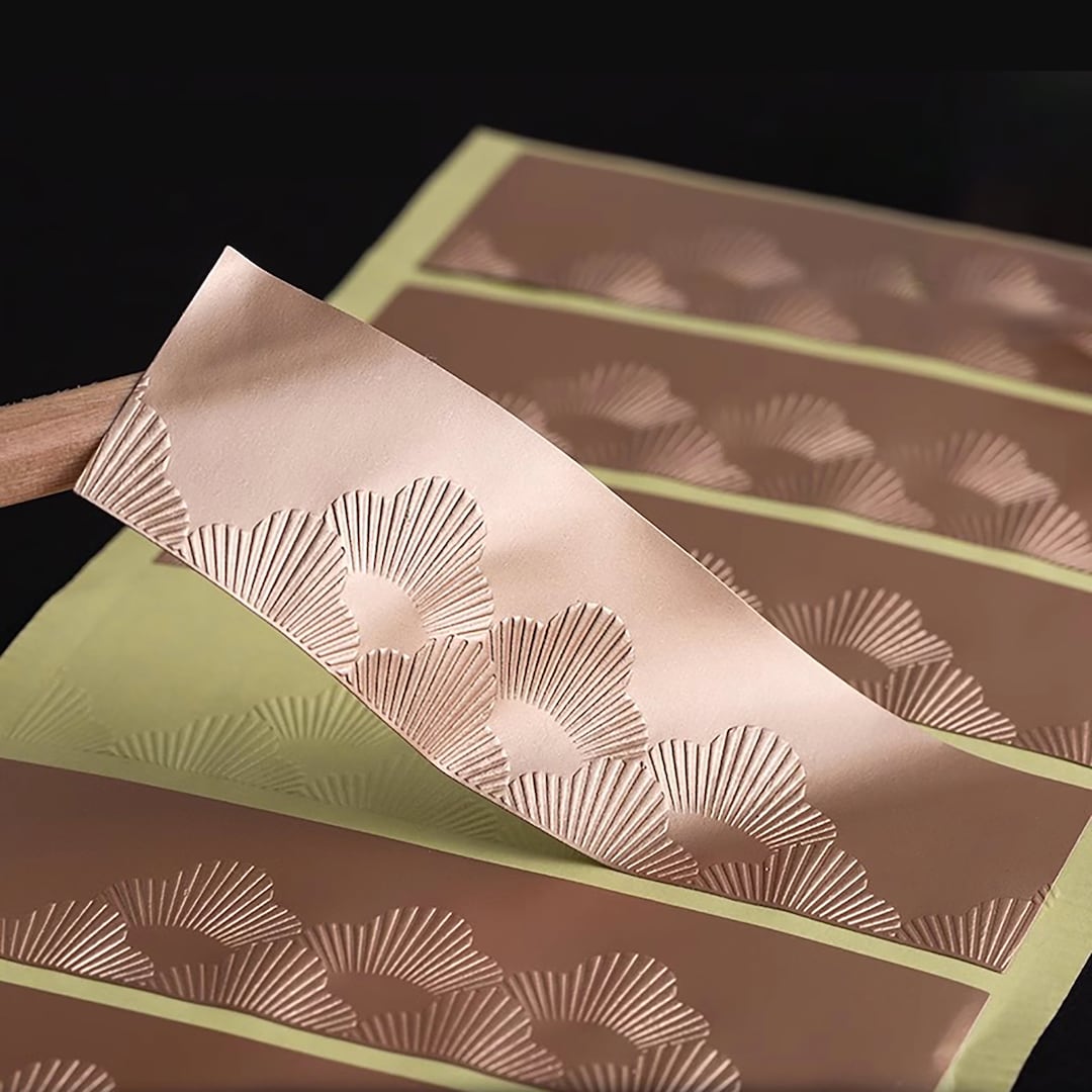 500 Pcs Custom Rose Gold Foil Stickers, Embossed Stickers, Wedding ...