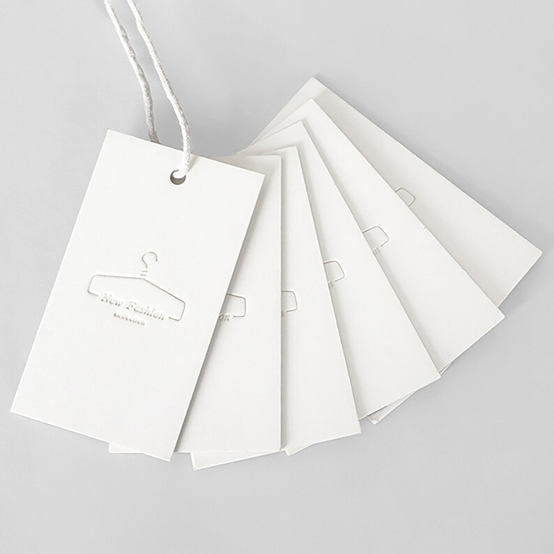 100 Custom Embossed Clothing Hang Tags Simple Swing Tags - Etsy