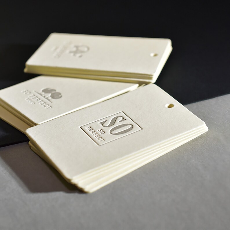 500 Embossed Hang Tags Custom Clothing Hang Tags, Product Packaging ...