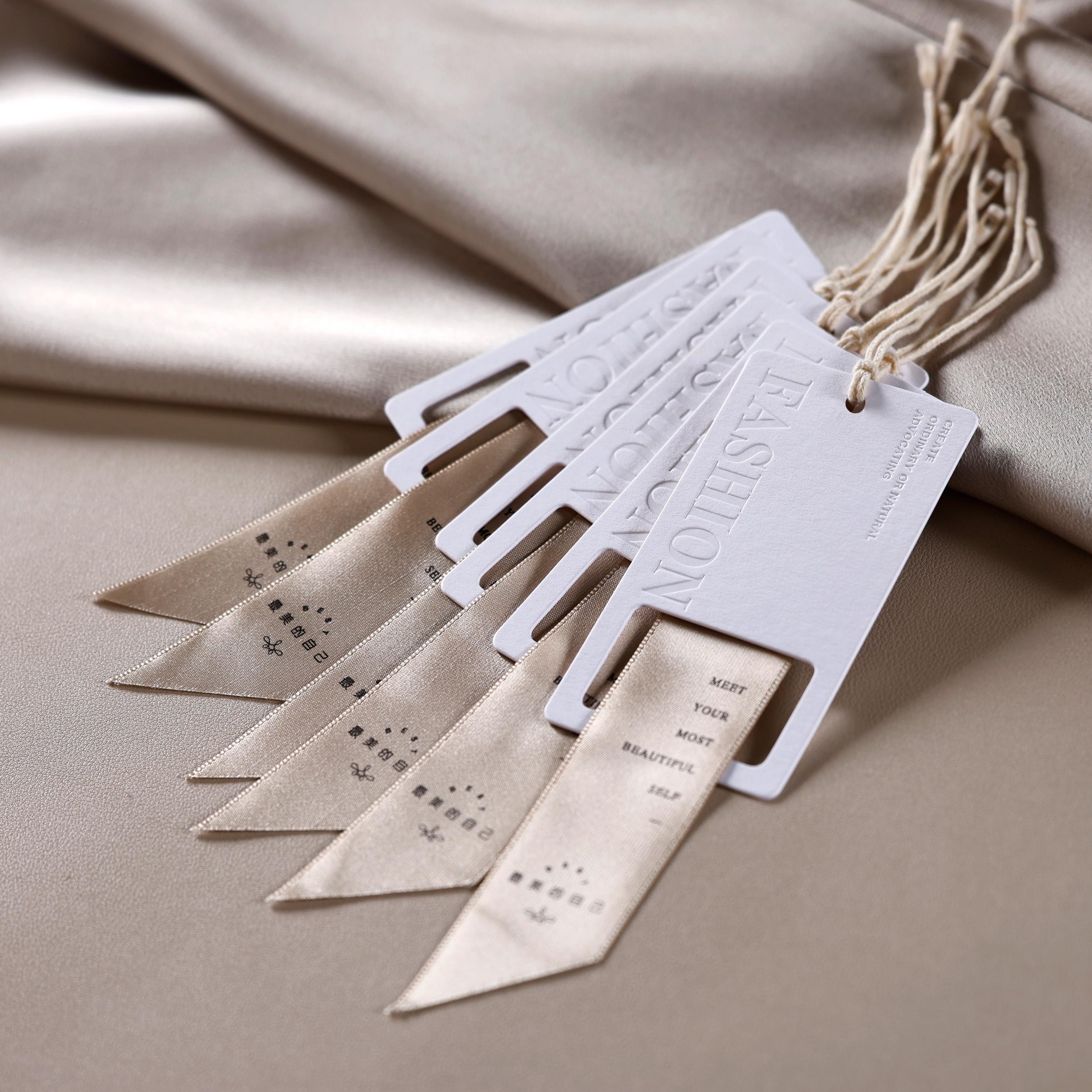 500 Custom White Hang Tags With Ribbon Paper Hang Tags, Clothing Swing ...