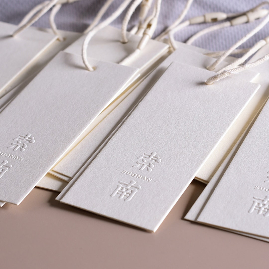 500/1000 Personalized Embossed Hang Tags, Hot Stamping Clothingtags ...