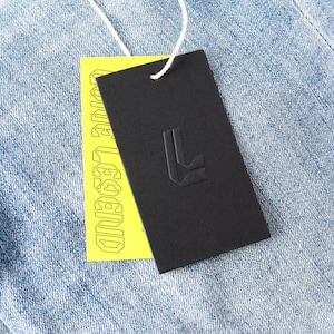 Custom Double Hang Tags 500 Sets Embossed Black Hang Tags Clothing Hang ...