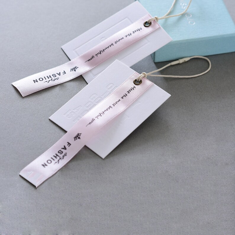1000 Custom Ribbon Tags Custom Clothing Hang Tags With - Etsy