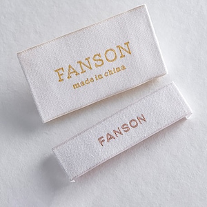 Custom Cotton Sew on Label 1000 Pcs Woven Labels High Density Sewing ...