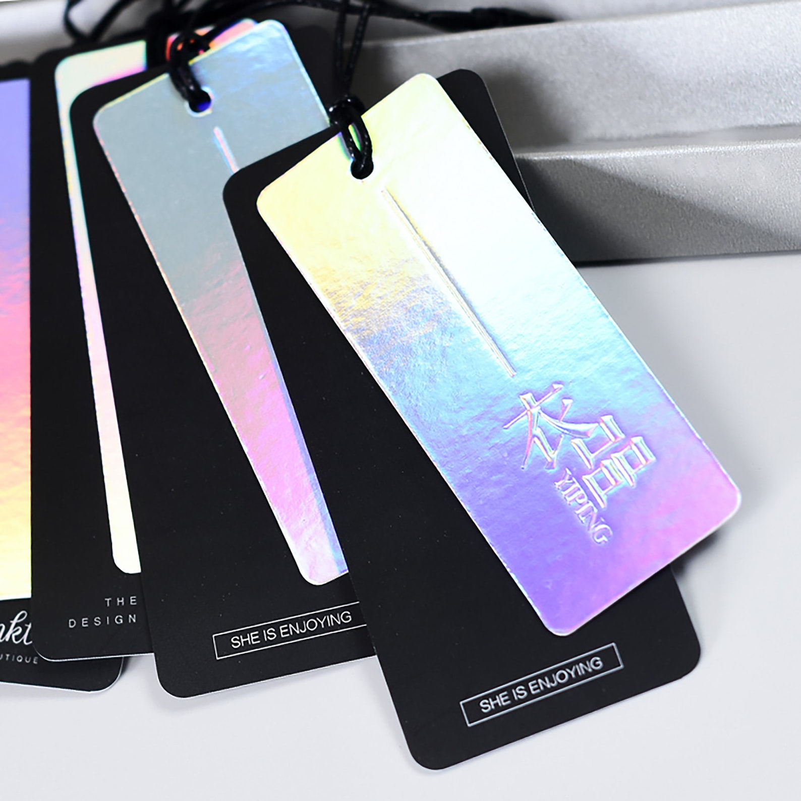 500 Iridescent Embossed Clothing Hang Tagscustom Holographic - Etsy