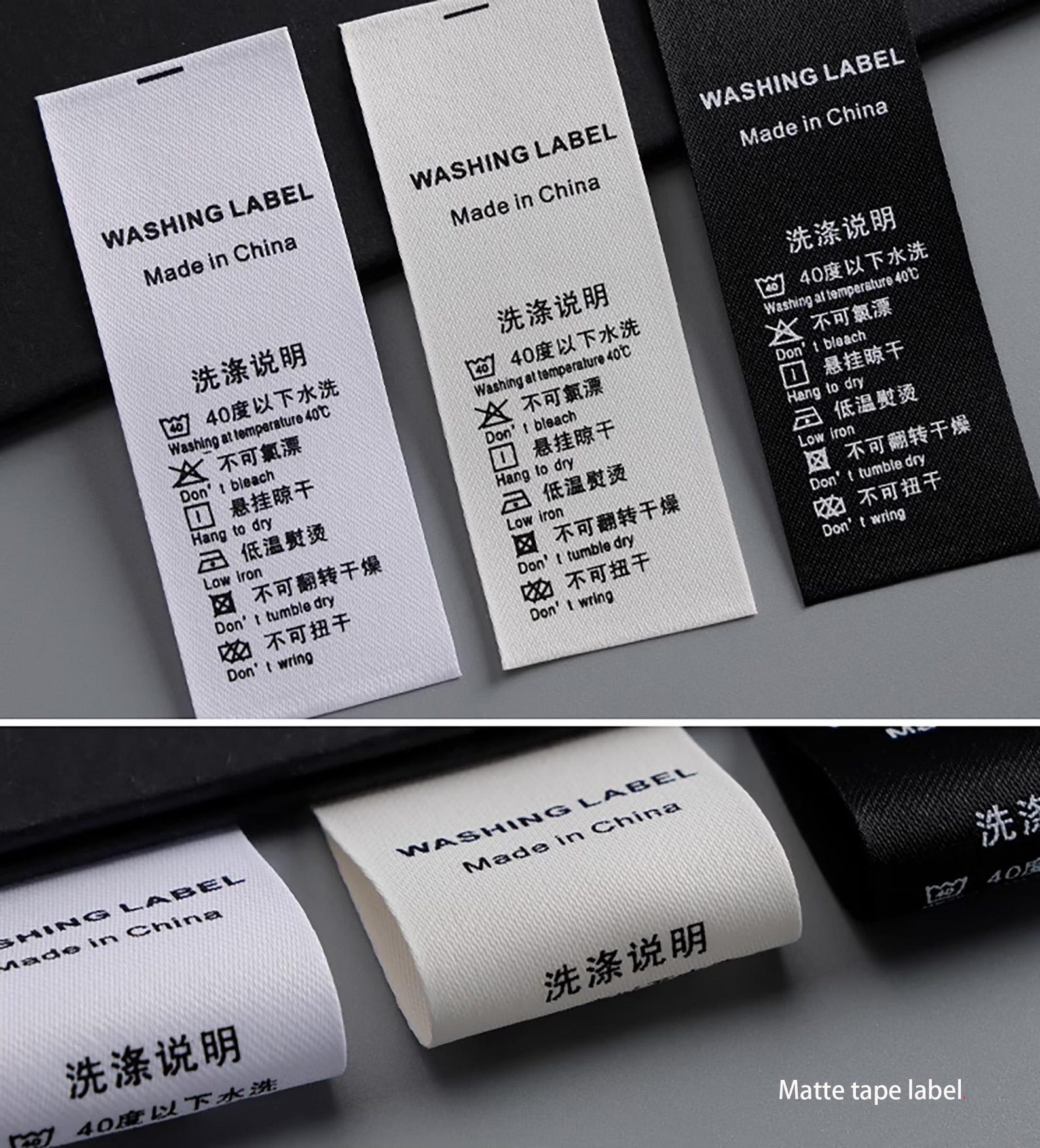 500 Custom Care Labels Clothing Wash Labels Sewing in Labels Sewing on ...