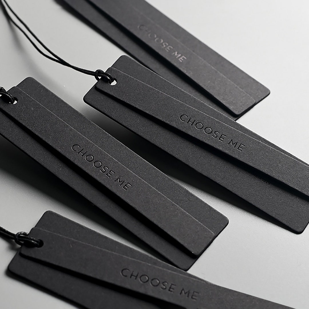 Slim Black Hang Tags Custom 1000 Sets Layer Black Swing Tags Simple ...