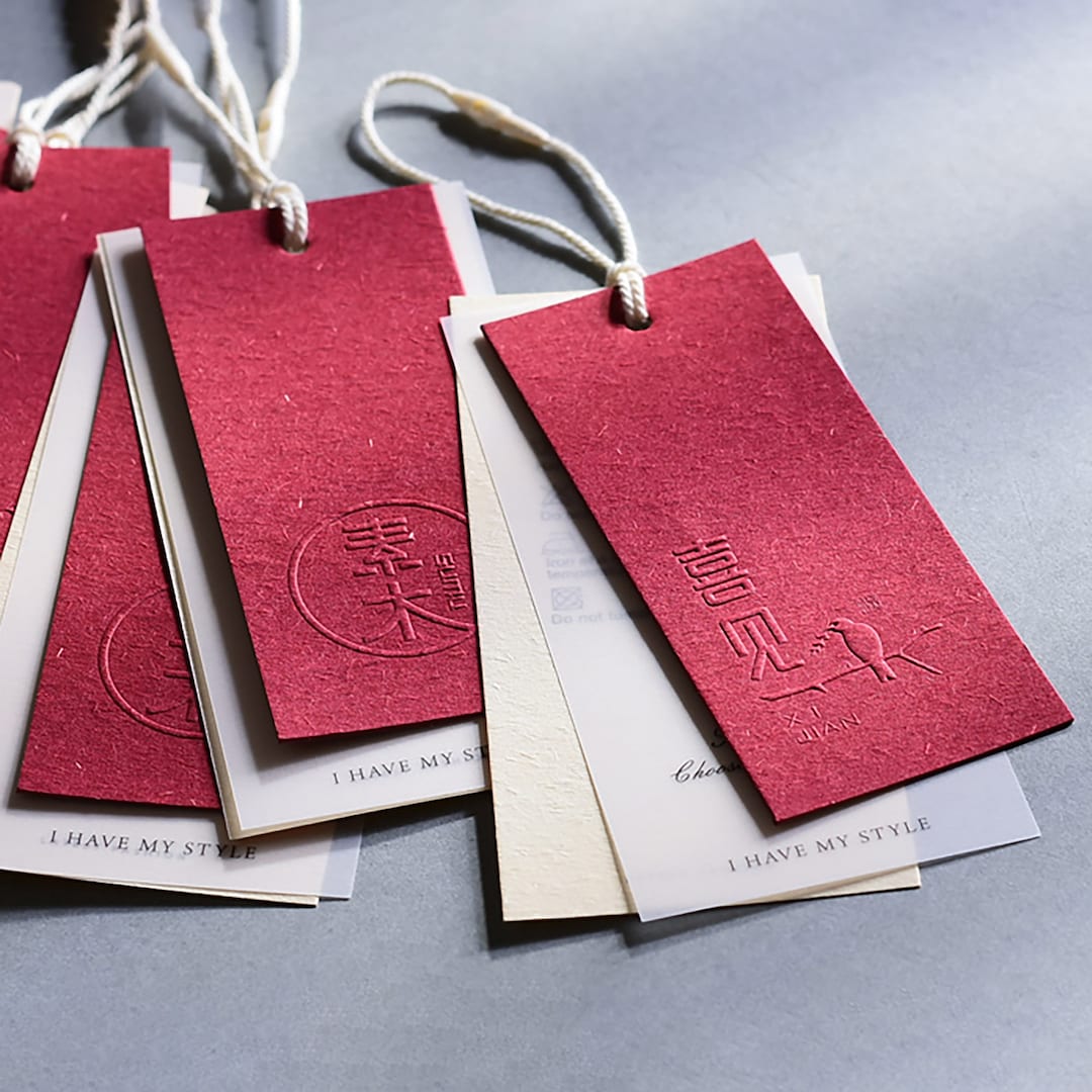 500 Custom Wine Red Clothing Hang Tags Emboss Geschenkanhnger Paper ...