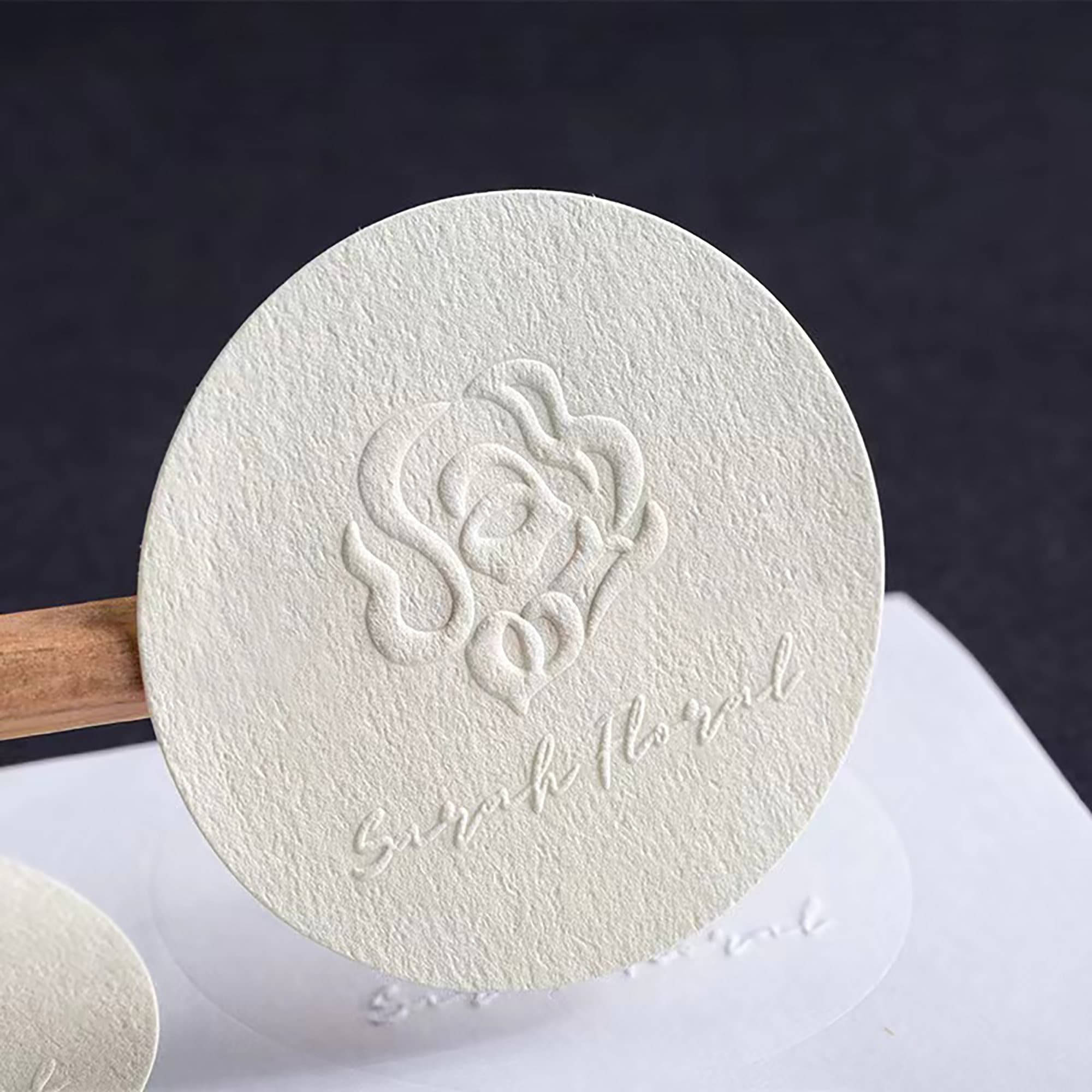 Embossed Sticker 3cm Custom Logo Blind Raised Embossing, Personalized ...