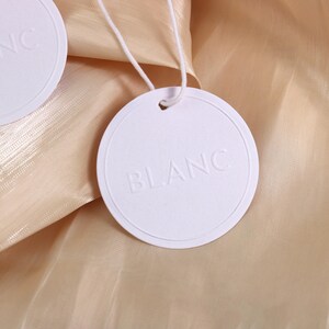 1000 Custom Round Hang Tags, Embossed Swing Tags, Clothing Hangtags ...
