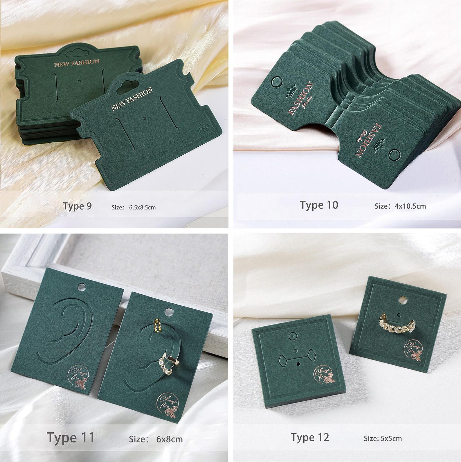 Custom Emerald Jewelry Display Cards 500 Pcs Wholesale Hair Clips Cards ...