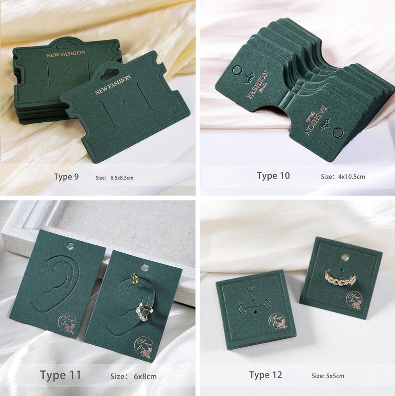 Custom Emerald Jewelry Display Cards 500 Pcs Wholesale Hair Clips Cards ...