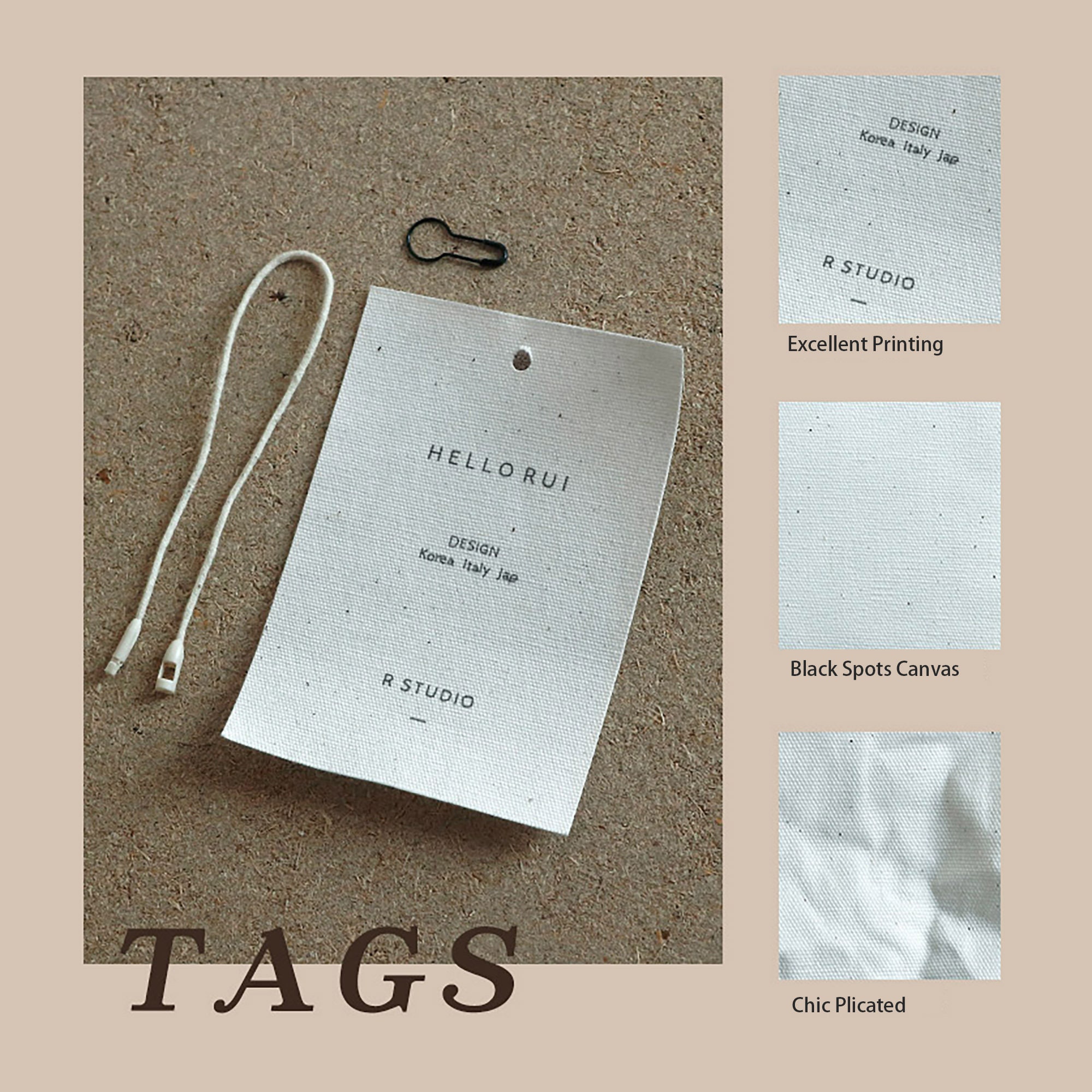 100 Custom Cotton Canvas Hang Tagsclothing Hang Tagssimple - Etsy