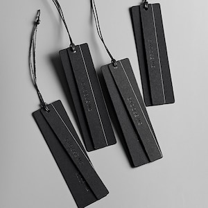 Slim Black Hang Tags Custom 1000 Sets Layer Black Swing Tags Simple ...