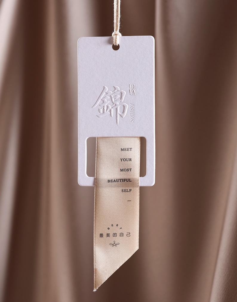 500 Custom White Hang Tags With Ribbon Paper Hang Tags, Clothing Swing ...