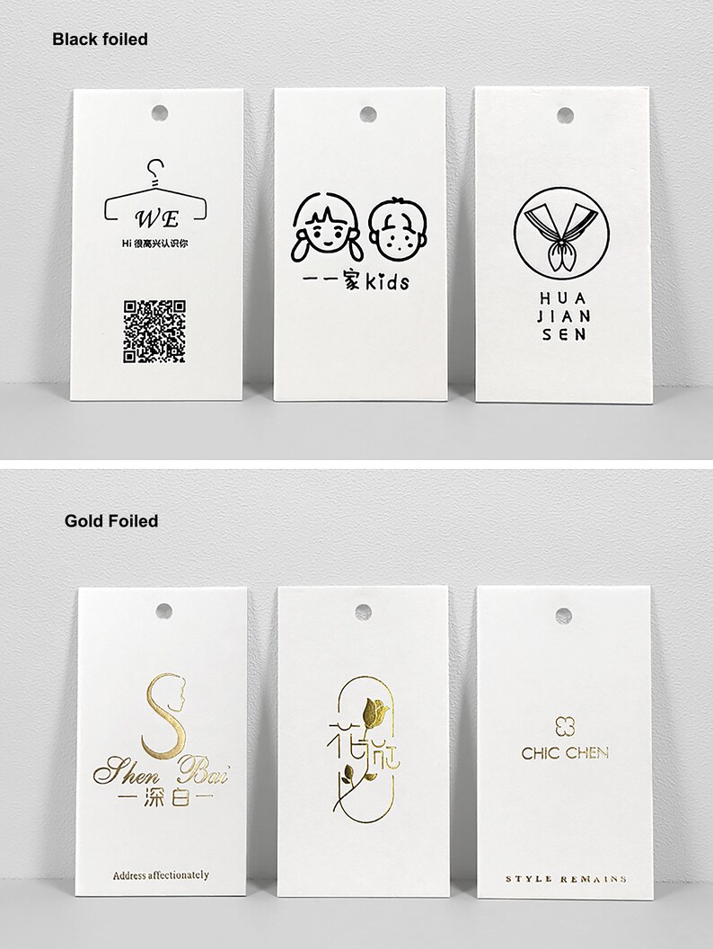 100 Custom Embossed Clothing Hang Tags Simple Swing Tags - Etsy