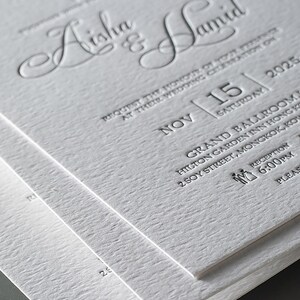 30 Pcs Custom Wedding Invitation Cards Embossed Thick Wedding Card ...