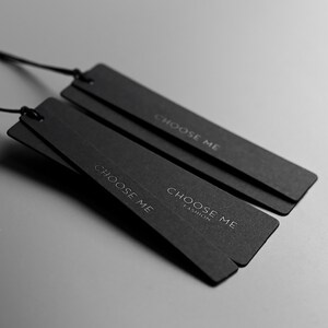 Slim Black Hang Tags Custom 1000 Sets Layer Black Swing Tags Simple ...
