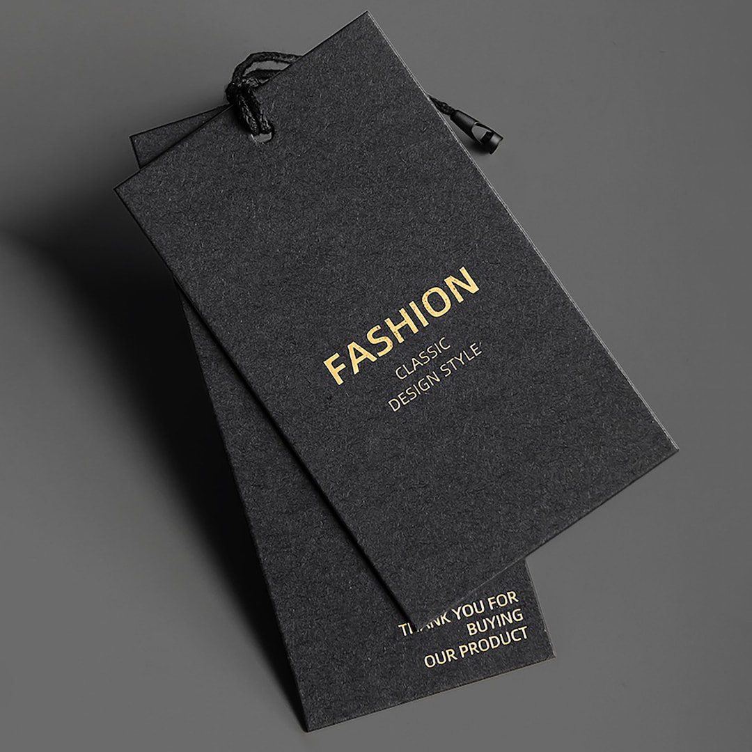 Gold Foiled Black Swing Tags Custom 1000 Sets Layered Hang Tags ...