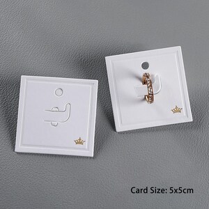 500 Custom White Jewelry Cards Die Cut Earring Cards Necklace Display ...