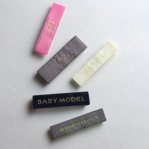 Custom Cotton Sew on Label 1000 Pcs Woven Labels High Density Sewing ...