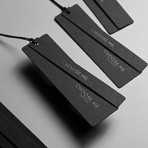 Slim Black Hang Tags Custom 1000 Sets Layer Black Swing Tags Simple ...