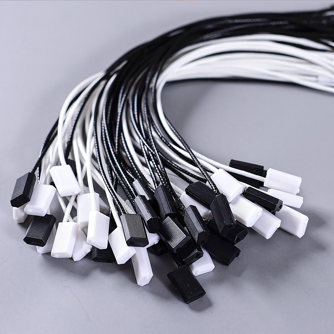 500 Hang Tags Strings, Wax Hang Tag Cord With Plastic Connector, Non ...