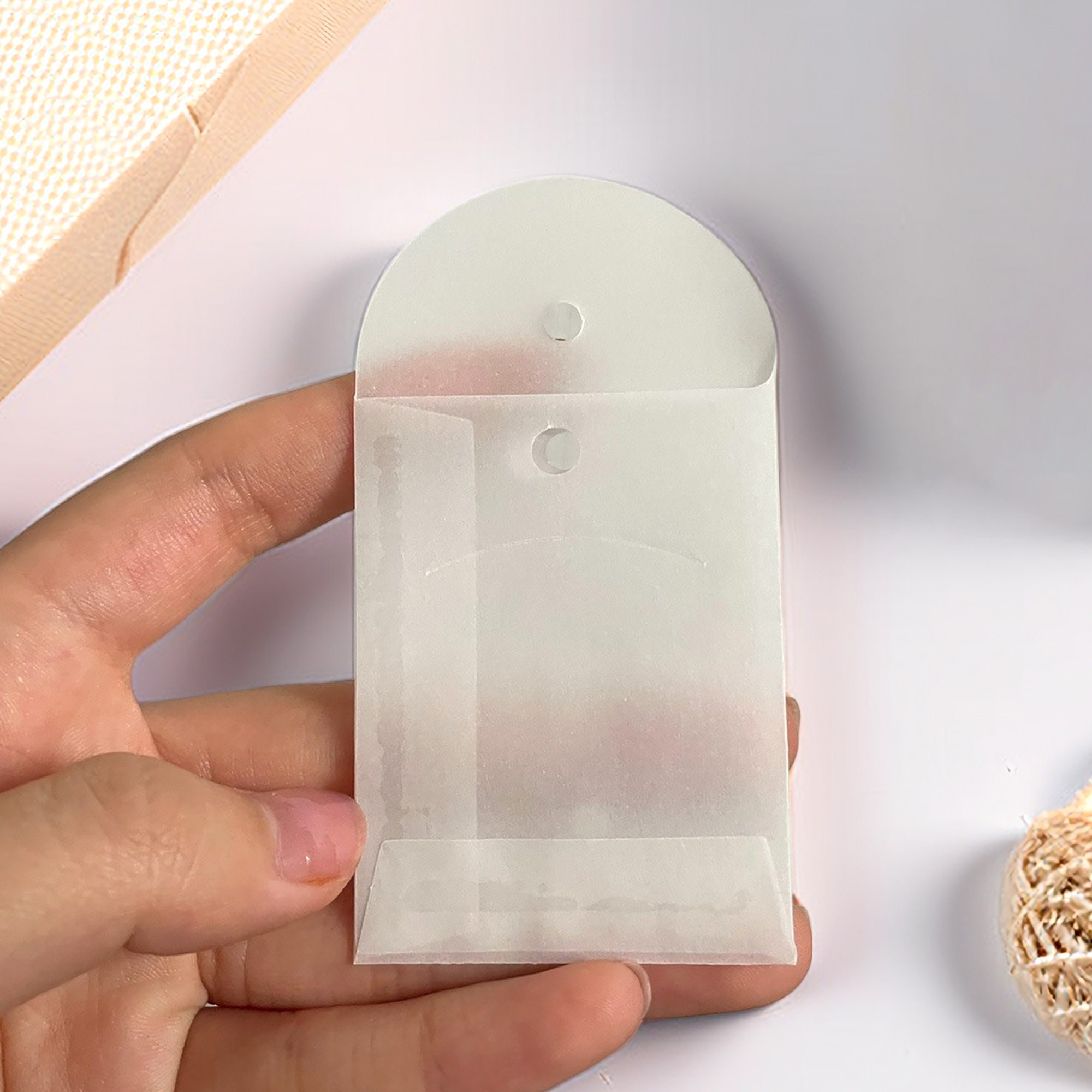 Spare Button Pocket, Tracing Paper Button Hang Tags, Semi-transparent ...