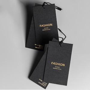 Gold Foiled Black Swing Tags Custom 1000 Sets Layered Hang Tags ...