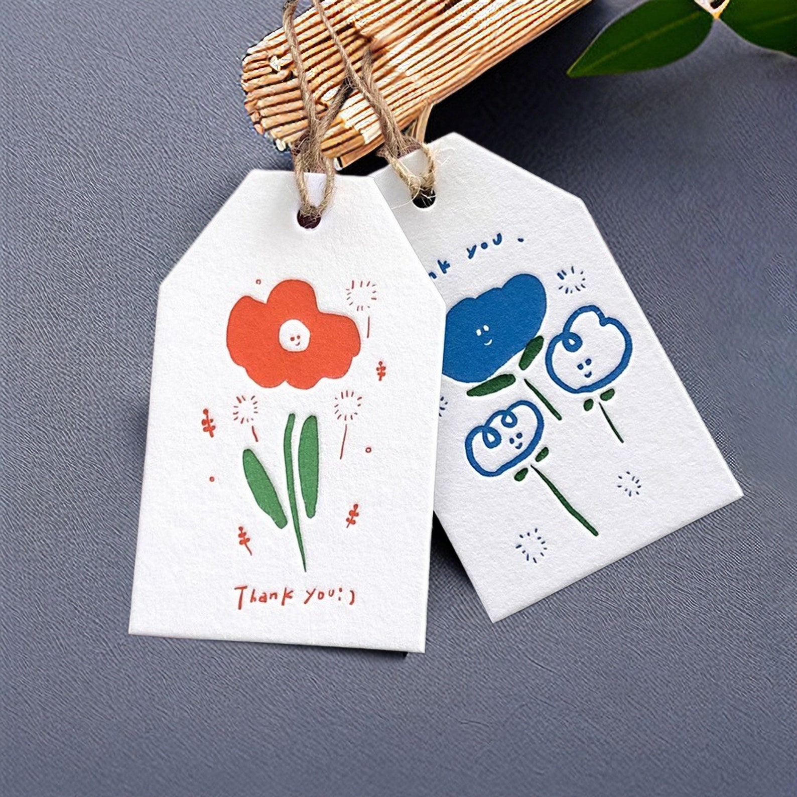 100pcs Custom Letterpress Hang Tags Die Cut Paper Hang Tags Thick ...