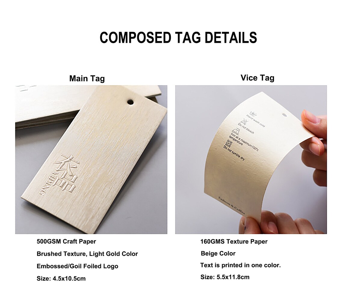 500 Custom Brushed Light Gold Hang Tags for Clothing Women - Etsy