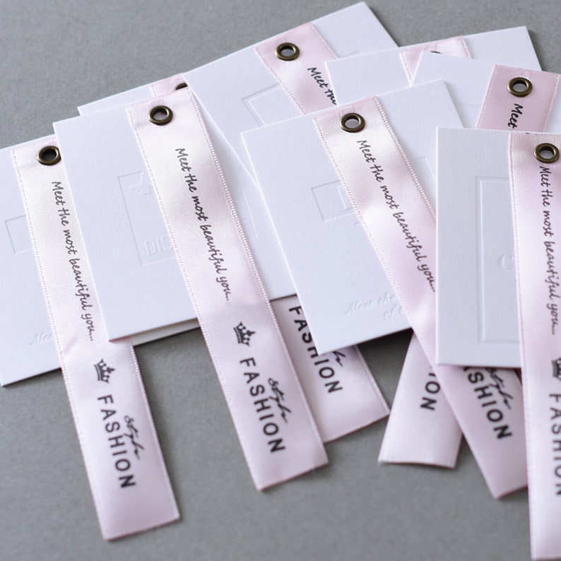 1000 Custom Ribbon Tags Custom Clothing Hang Tags With - Etsy
