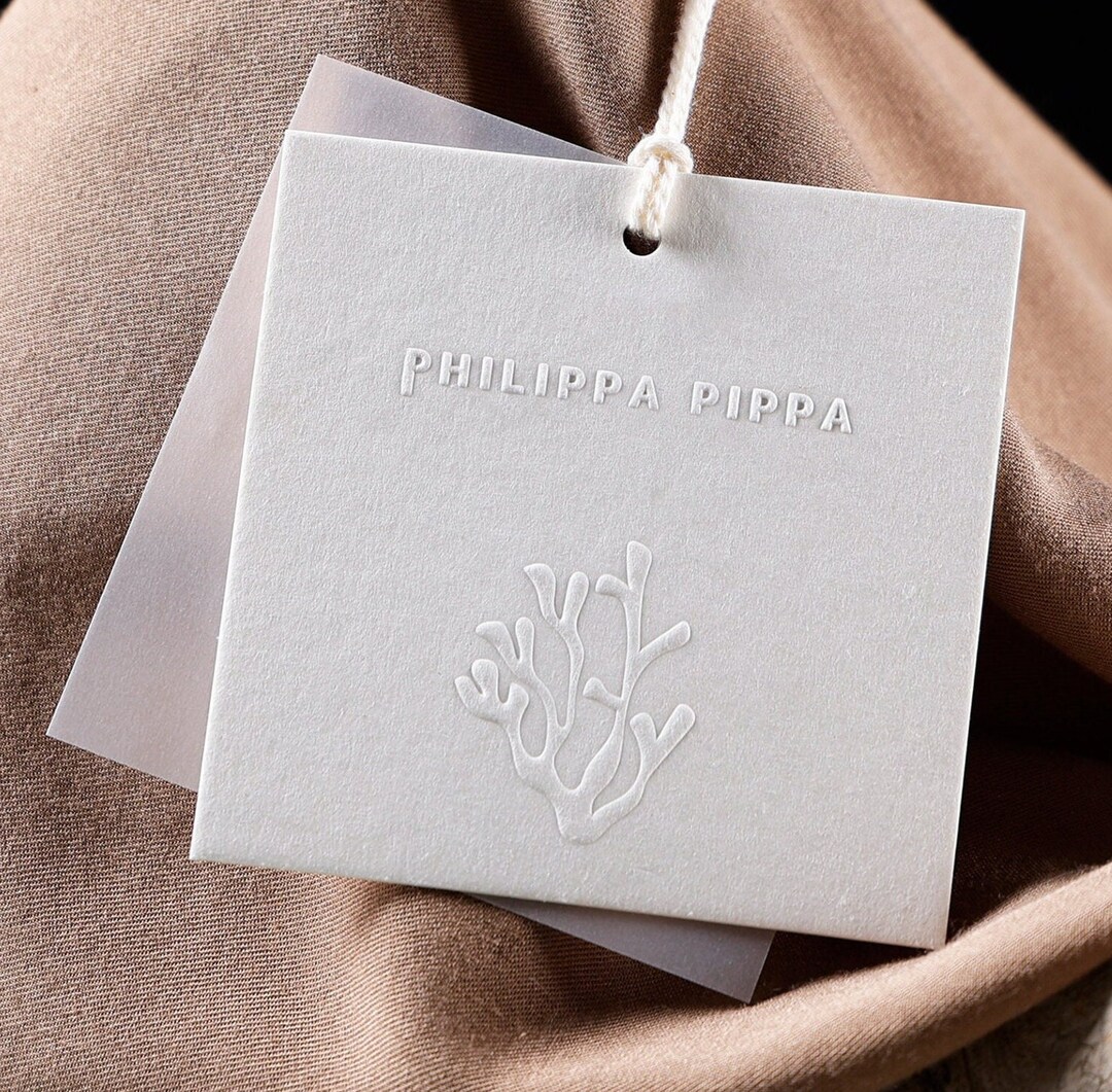 500 Custom Paper Hang Tags Embossing Clothing Tags, Square Swing Tags ...
