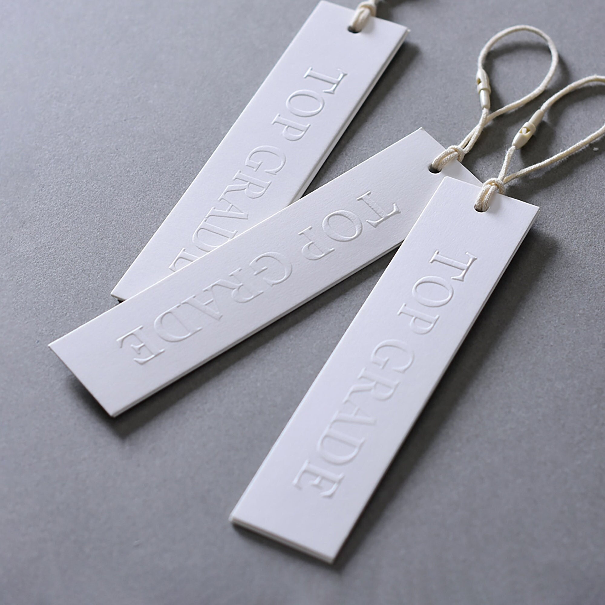 500 Custom Pure White Hang Tags Embossing Logo Swing Tags for - Etsy