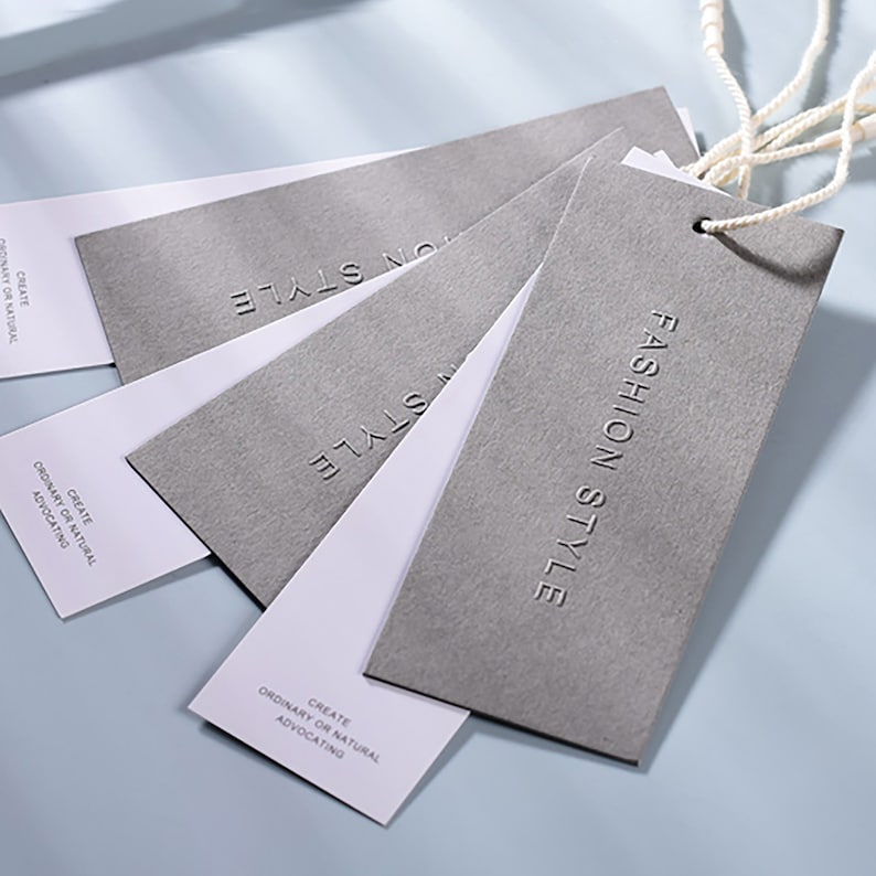 500 Custom Gray Hang Tags Embossing Hang Tags Paper Hang - Etsy