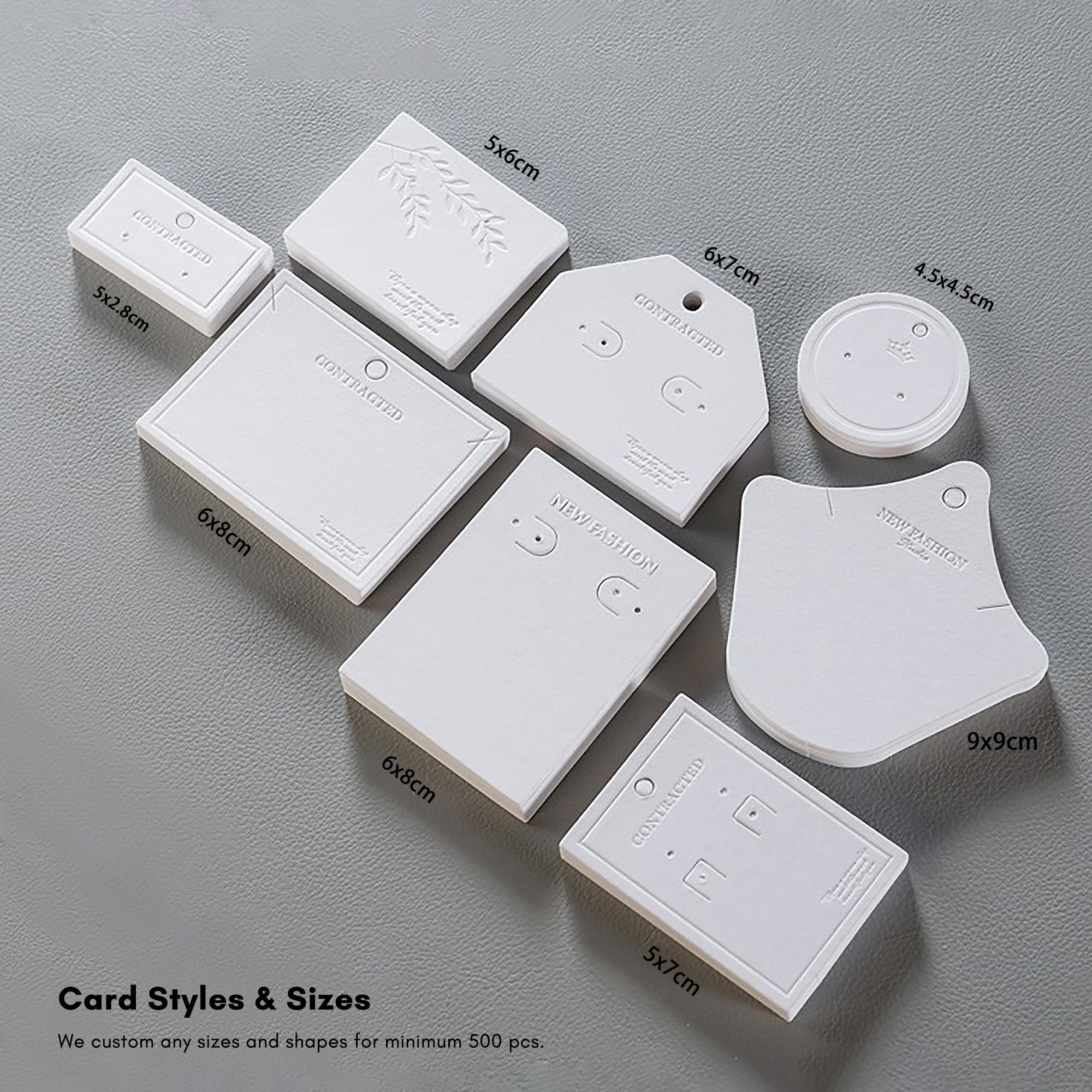500 Custom White Jewelry Cards Die Cut Earring Cards Necklace Display ...