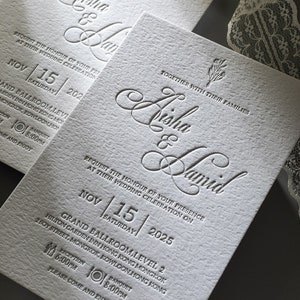 30 Pcs Custom Wedding Invitation Cards Embossed Thick Wedding Card ...