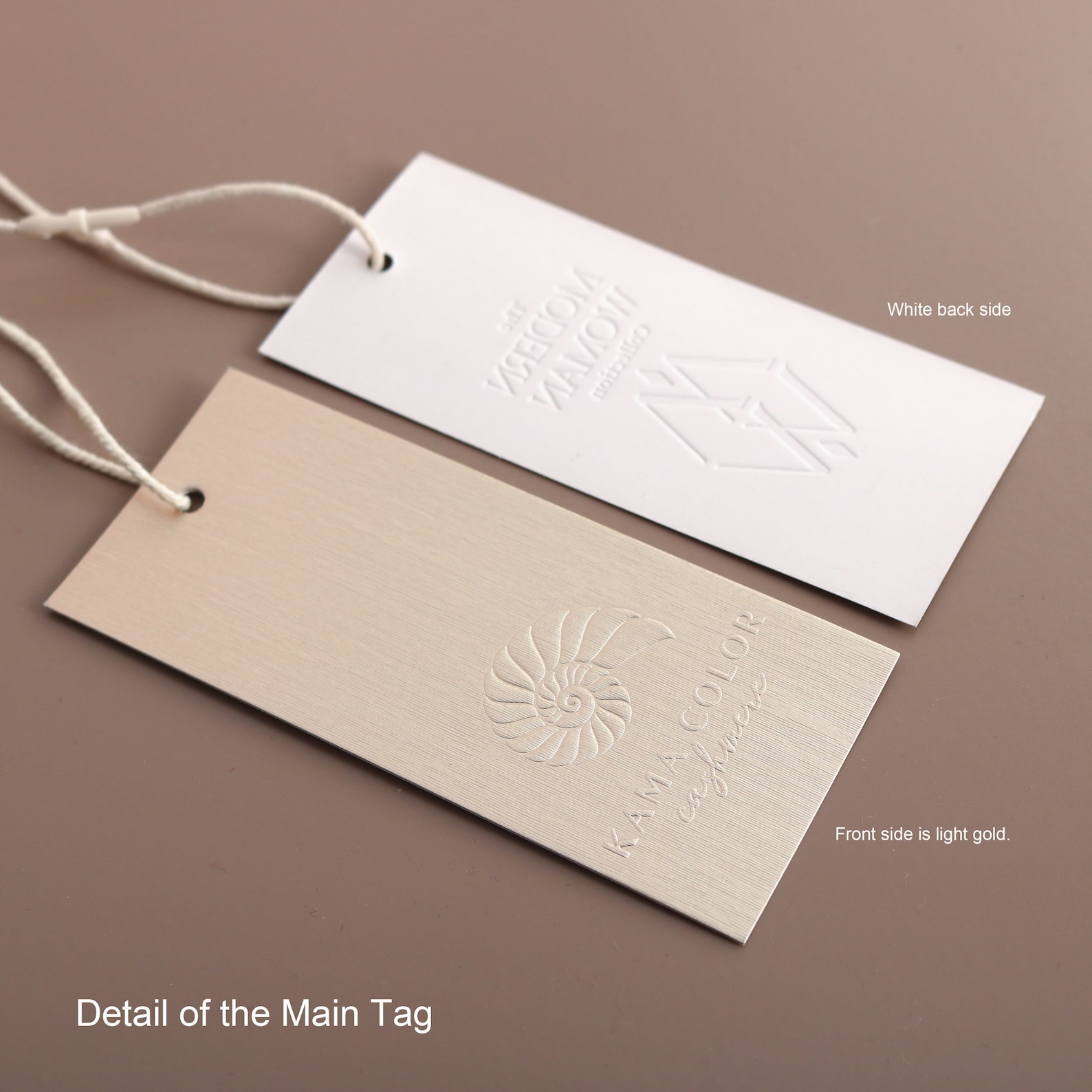 500 Custom Brushed Light Gold Hang Tags for Clothing, Women Dress Hang ...