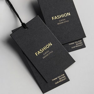 Gold Foiled Black Swing Tags Custom 1000 Sets Layered Hang Tags ...