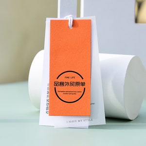 500 Custom Price Tags, Orange Hang Tags Embossed Paper Hang Tags, Swing ...
